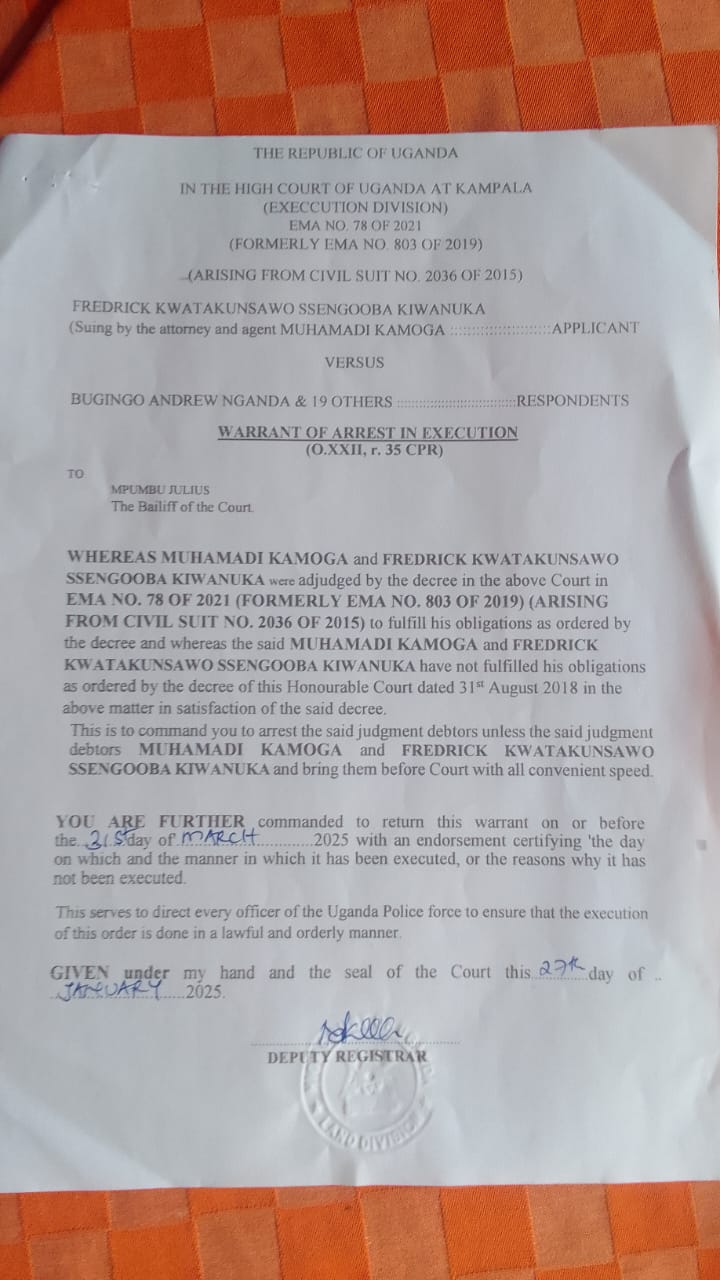 Land Broker Kamoga on the Run After Court Issued Arrest Warrant Over ...
